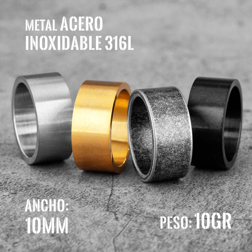 Anillo Vintage Minimalista Acero Inoxidable 316L en Wattaca Lima