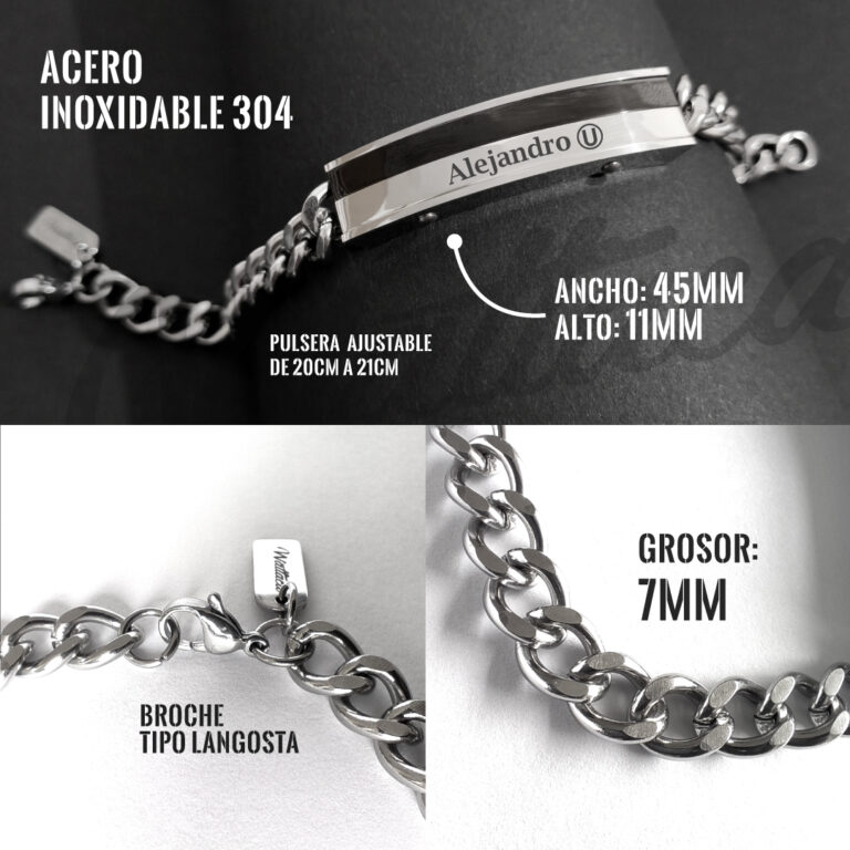 Pulsera Esclava Personalizada Acero Inoxidable en Wattaca Lima Perú